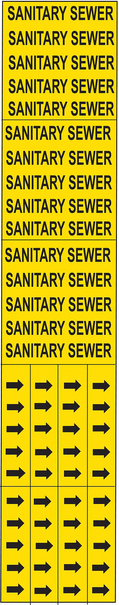 BRADY PIPEMARKER SANITARY SEWER - 12872 - BDY7251-3C | 7251-3C ...