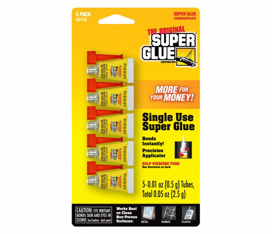 SUPER GLUE Adhesivo Instantáneo, Transparente, 0.01 oz. liq., Tubo ...