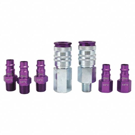 Hi Flow Purple Coupler/Plug Kit,7 pcs. - Grainger