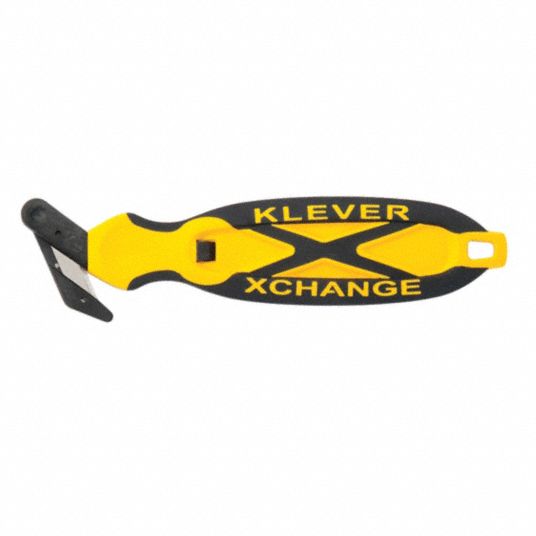 Safety Knife Cutter, Yellow, Carbon Steel, 6 3/4 in Overall Length ...