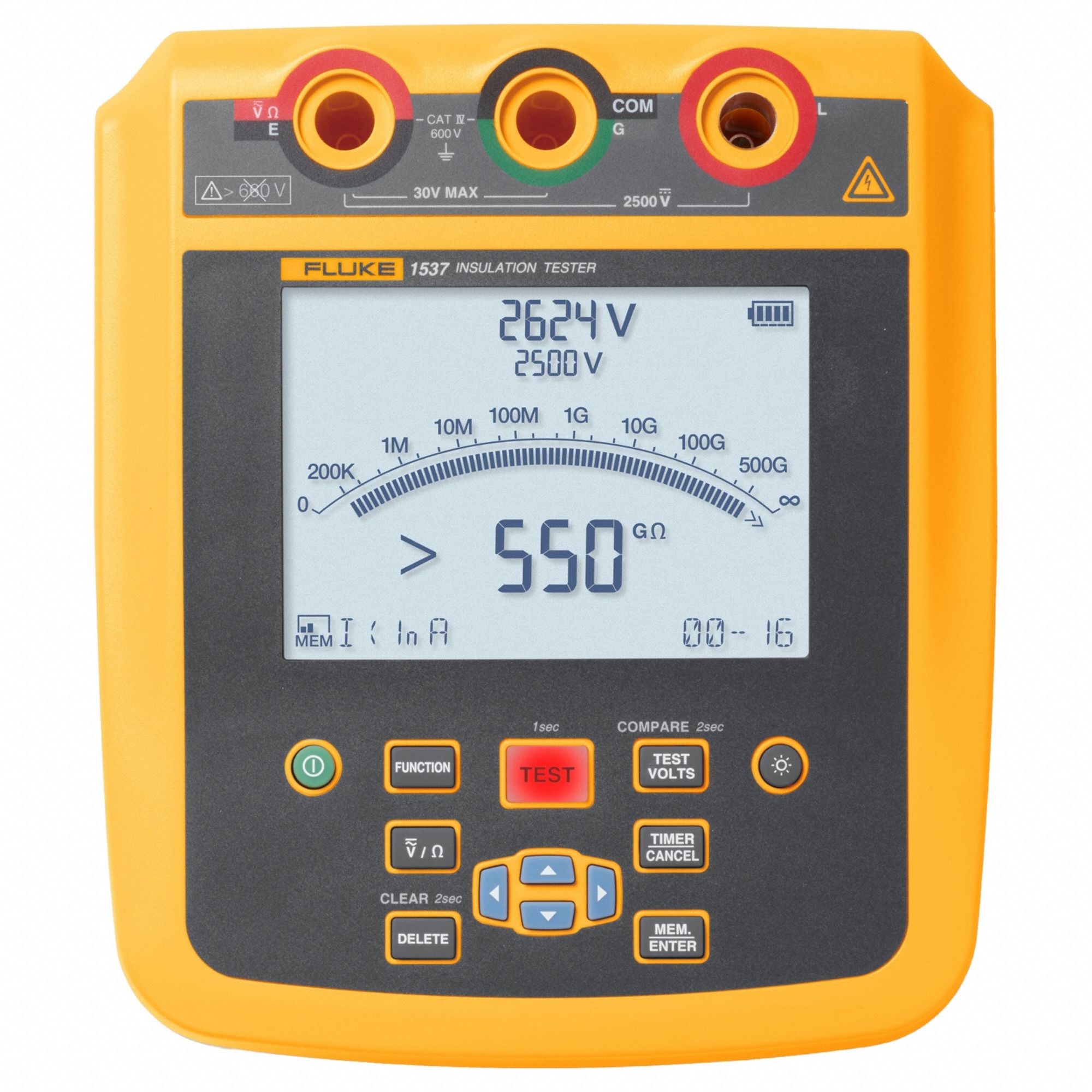 FLUKE, 200 kiloohm to 500 gigohm, CAT IV 600V, Insulation Tester ...
