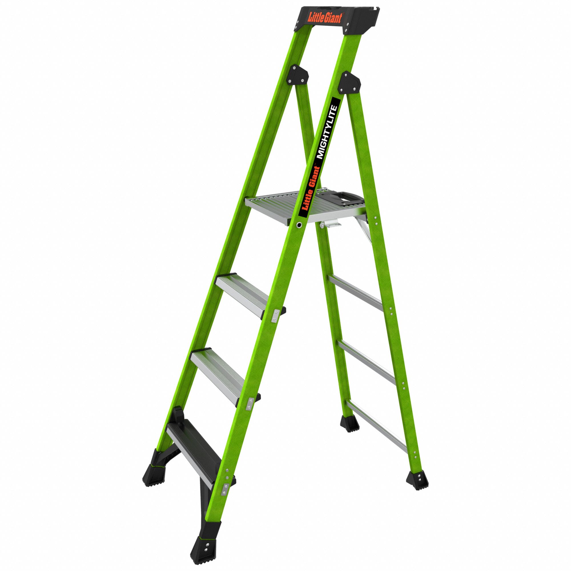 LITTLE GIANT, 6 ft Ladder Size, Fiberglass, Platform Stepladder ...