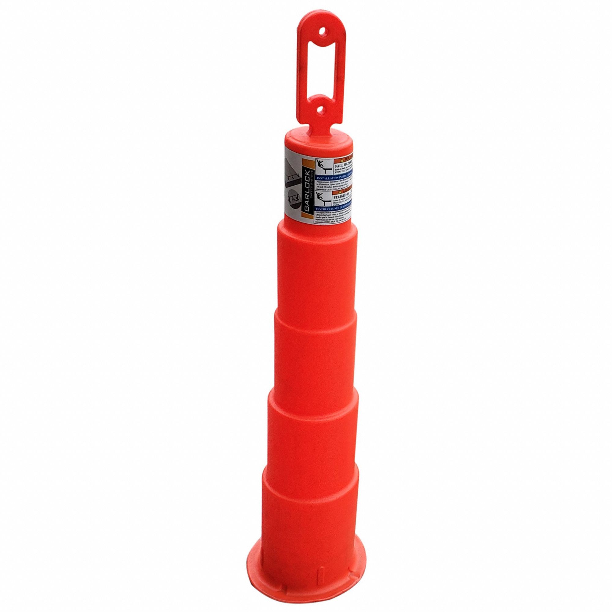 GARLOCK SAFETY SYSTEMS, 4 ft Ht, Temporary, Warning Line Cone - 61DU59 ...