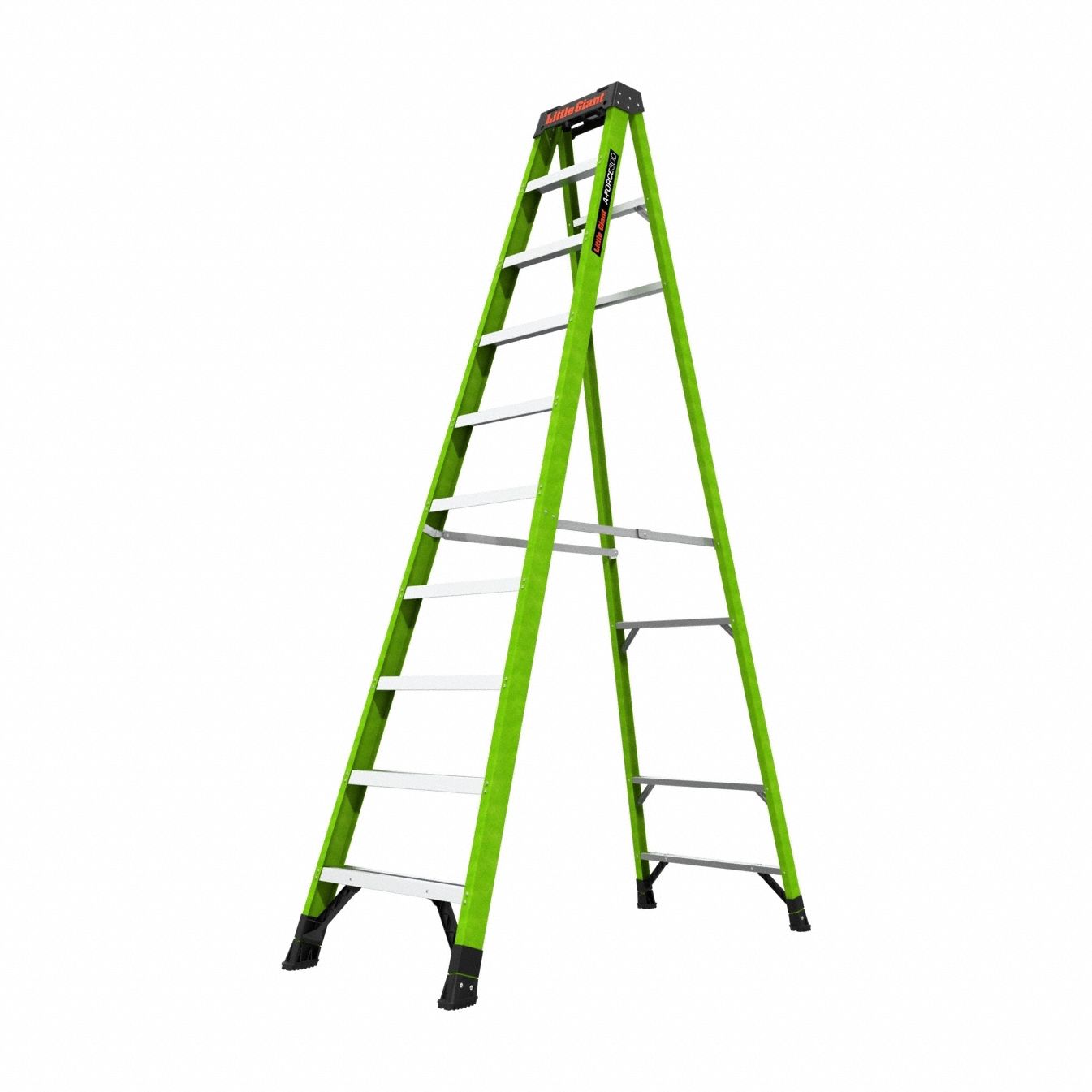 LITTLE GIANT, 10 ft Ladder Size, Fiberglass, Stepladder - 824WD3|15800 ...
