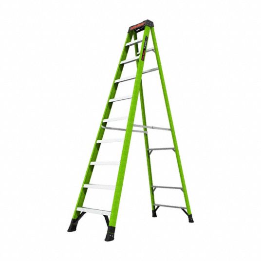 LITTLE GIANT, 10 ft Ladder Size, Fiberglass, Stepladder - 824WD3|15800 ...