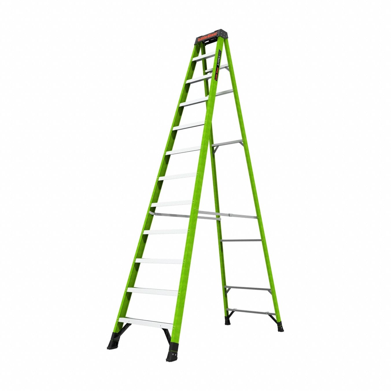 LITTLE GIANT, 12 ft Ladder Size, Fiberglass, Stepladder - 824WD4|15802 ...