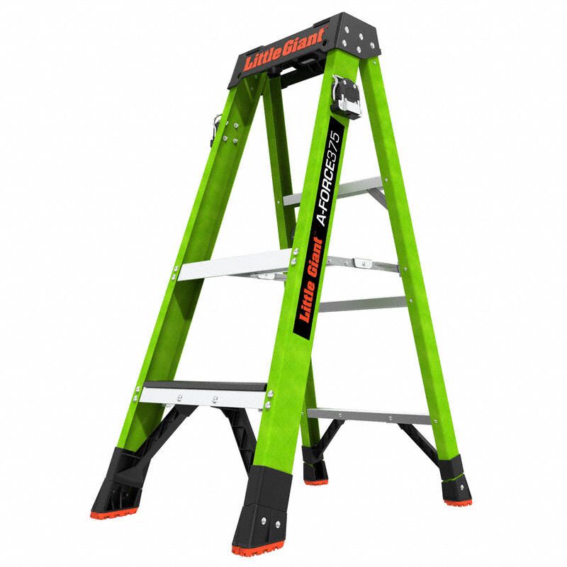 LITTLE GIANT, 4 ft Ladder Size, Fiberglass, Stepladder - 910HG9|15824 ...