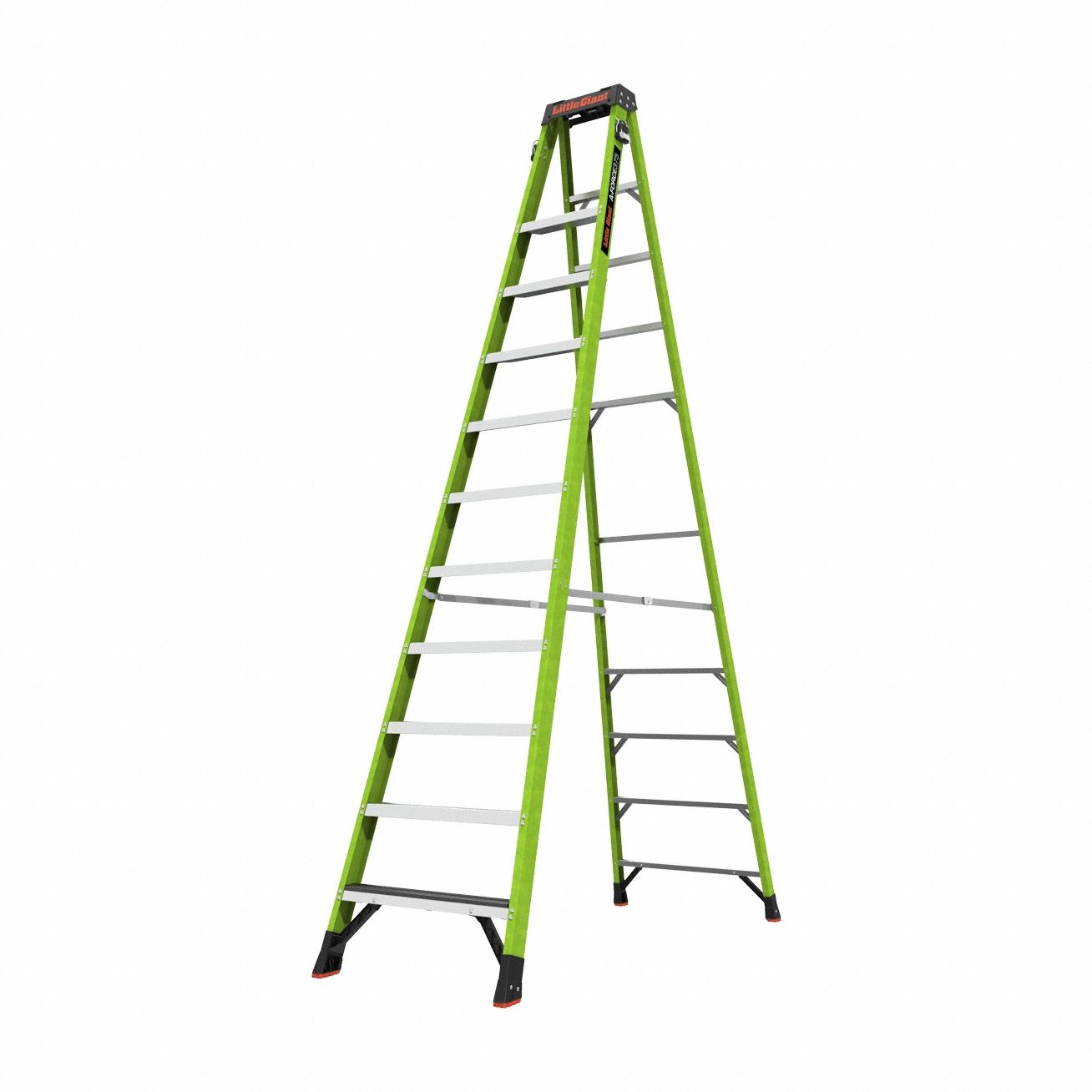LITTLE GIANT, 12 ft Ladder Size, Fiberglass, Stepladder - 910HH3|15832 ...