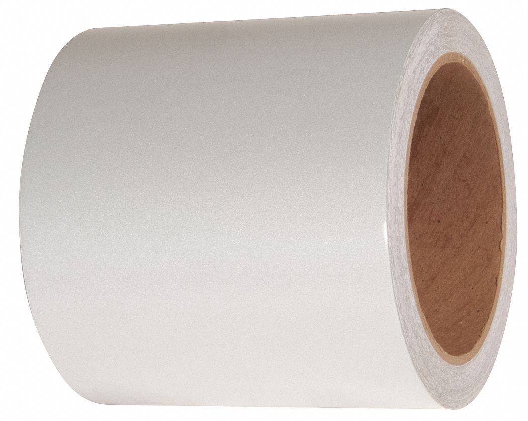 Marking Tape, Continuous Roll, Solid, White, 4 in, 15 ft, 3 3/4 in ...