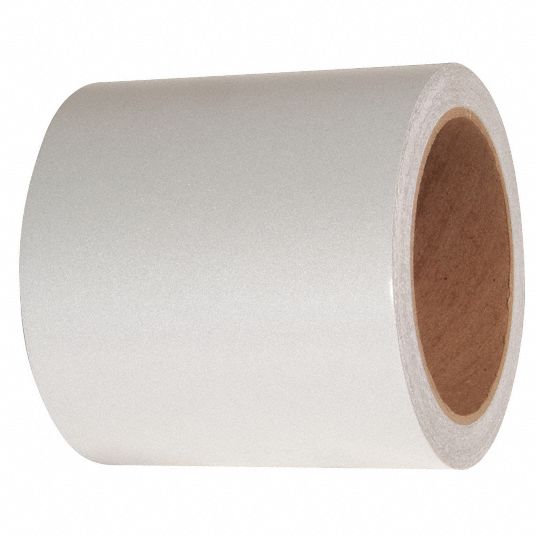 Marking Tape, Continuous Roll, Solid, White, 4 in, 15 ft, 3 3/4 in ...