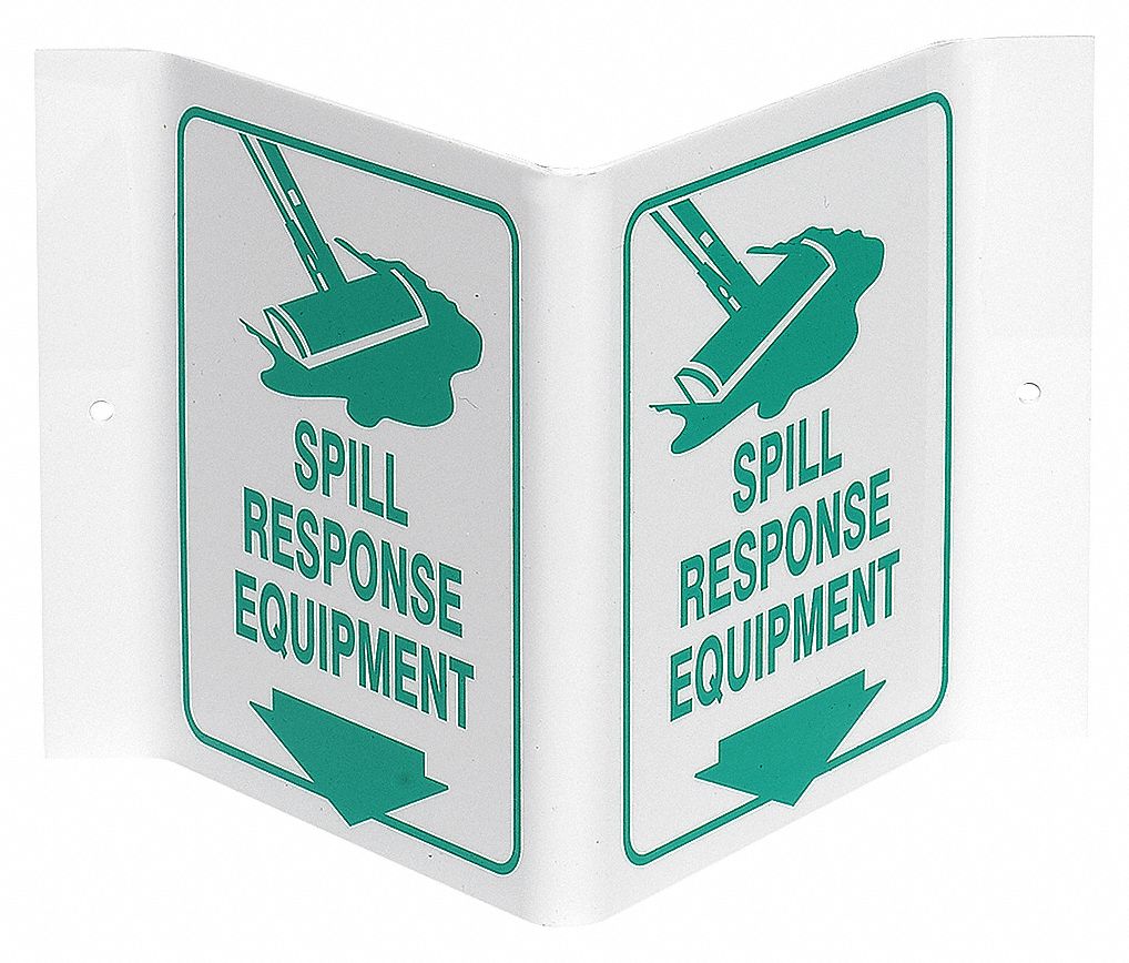 BRADY SIGN V STYLE SPILL RESPONSE 6X9 - Office and Facility Signs ...
