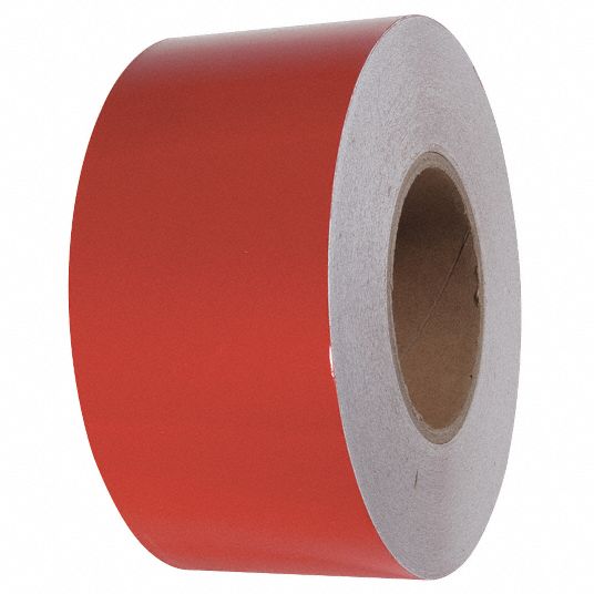 Marking Tape, Continuous Roll, Solid, Red, 3 in, 150 ft, 6 5/8 in ...