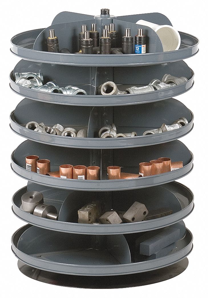 DURHAM 6 SHELF UNIT W/4 COMP/SHELF - Revolving Storage Bins - DHM1106 ...