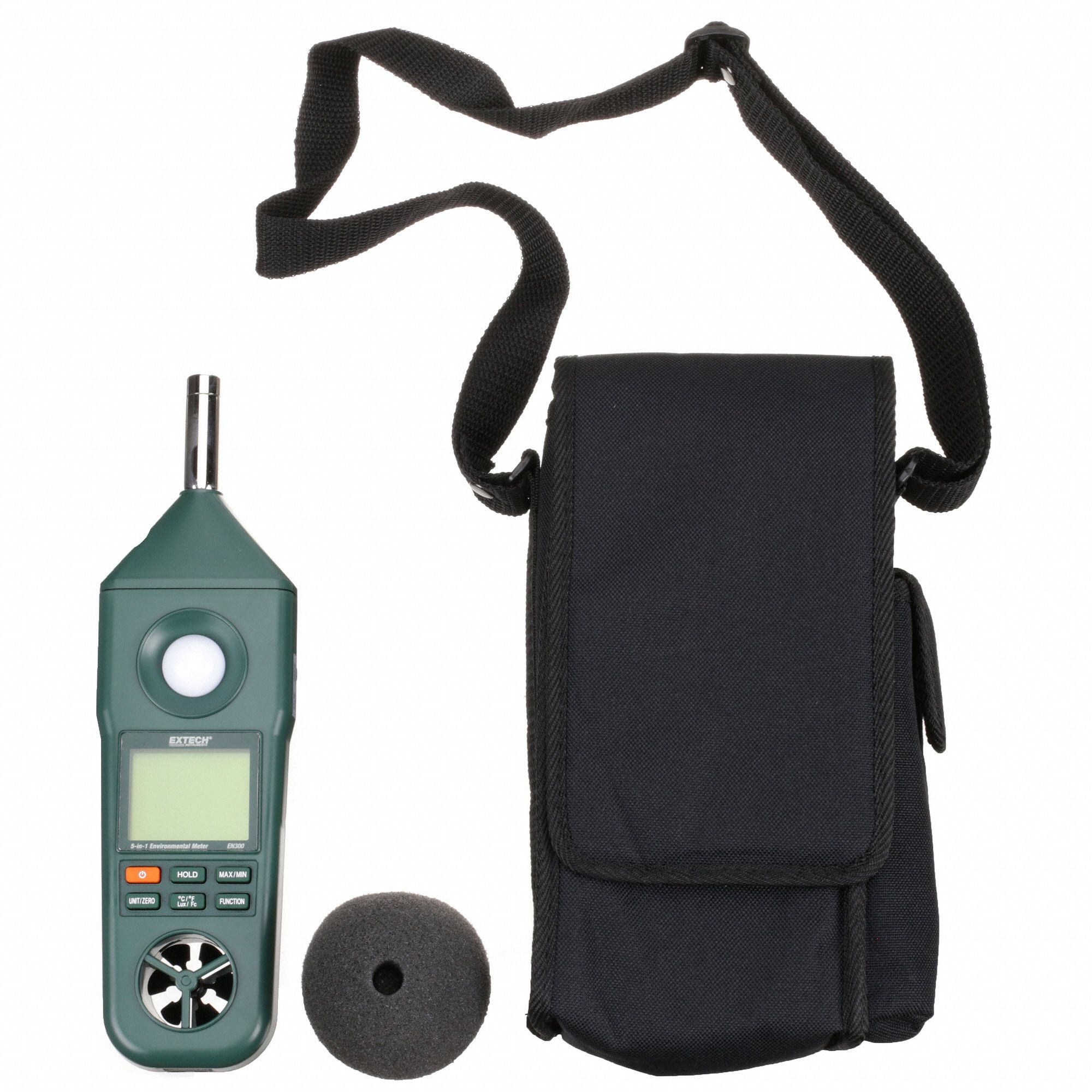 EXTECH Temperature Humidity Meter: 0 to 1,860 fc, 35 to 130 dB, 0° to ...