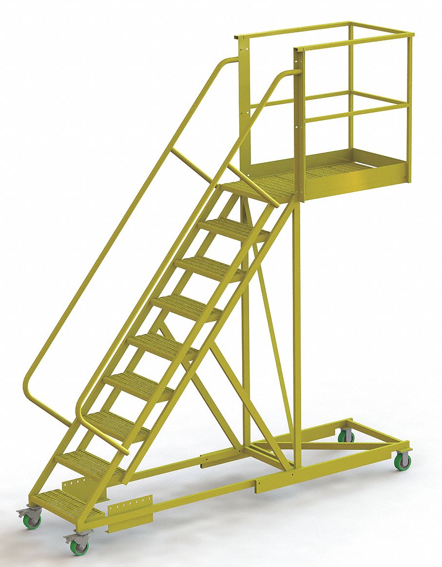 TRI-ARC, 7.5 ft Platform Ht, Unassembled, Rolling Cantilever Ladder - 15E977|UCS500940242 - Grainger