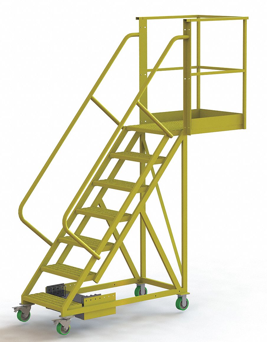 TRI-ARC, 5.8 ft Platform Ht, Unassembled, Rolling Cantilever Ladder ...