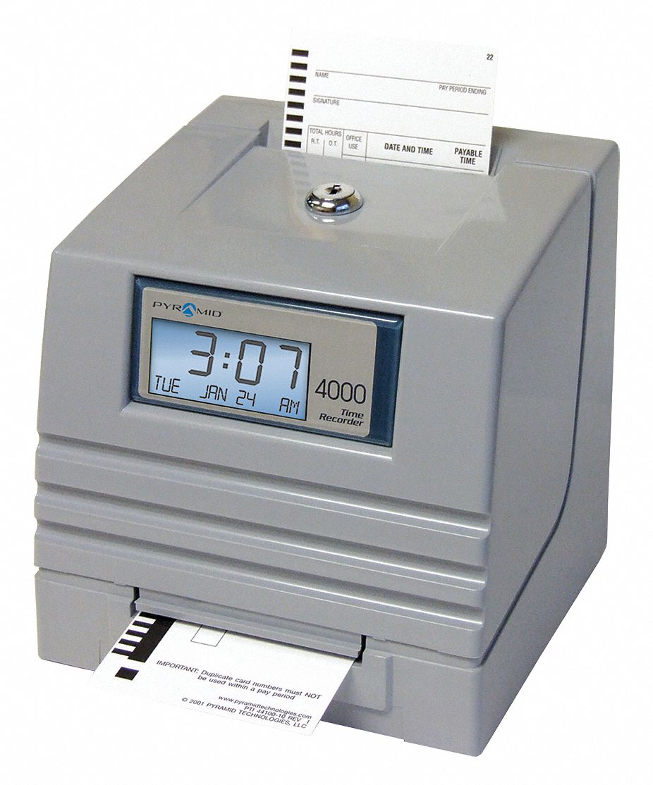 Surface, Wall-Mount Mechanical Time Clock, 7 1/4 inH x 7.125 inW x 7 1/ ...