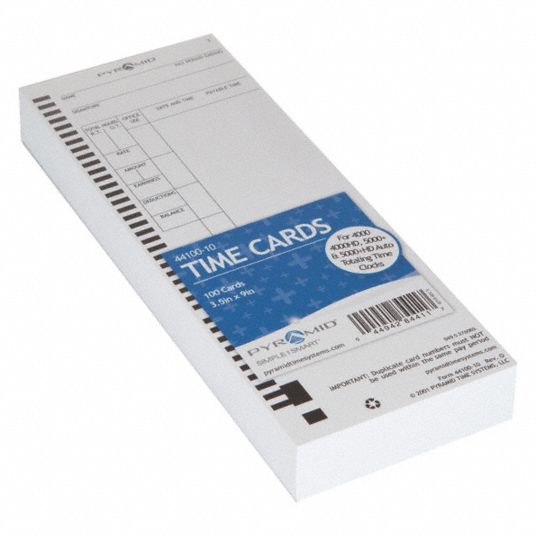 PYRAMID, White, 9 in Ht, Time Card - 15F559|44100-10 - Grainger