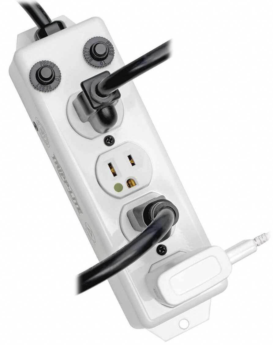 TRIPP LITE Outlet Strip: 4 Outlets, 10 ft Cord Lg, 15 A Max. Amps ...