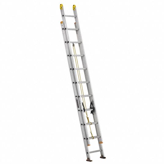 LOUISVILLE, 20 ft Ladder Size, Aluminum, Extension Ladder - 15G129 ...