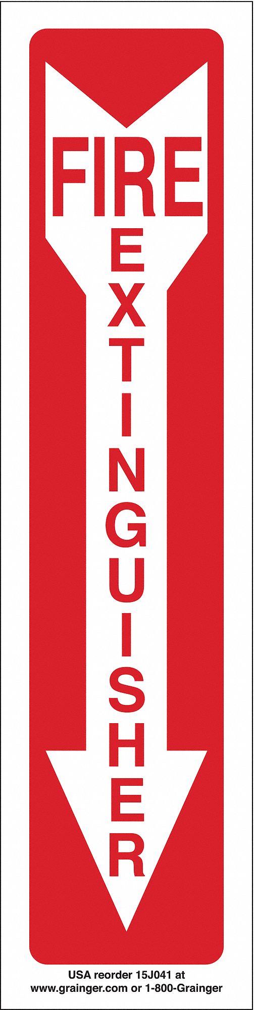 Vinyl, Adhesive Surface Sign Mounting, Fire Extinguisher Sign - 15J041 ...