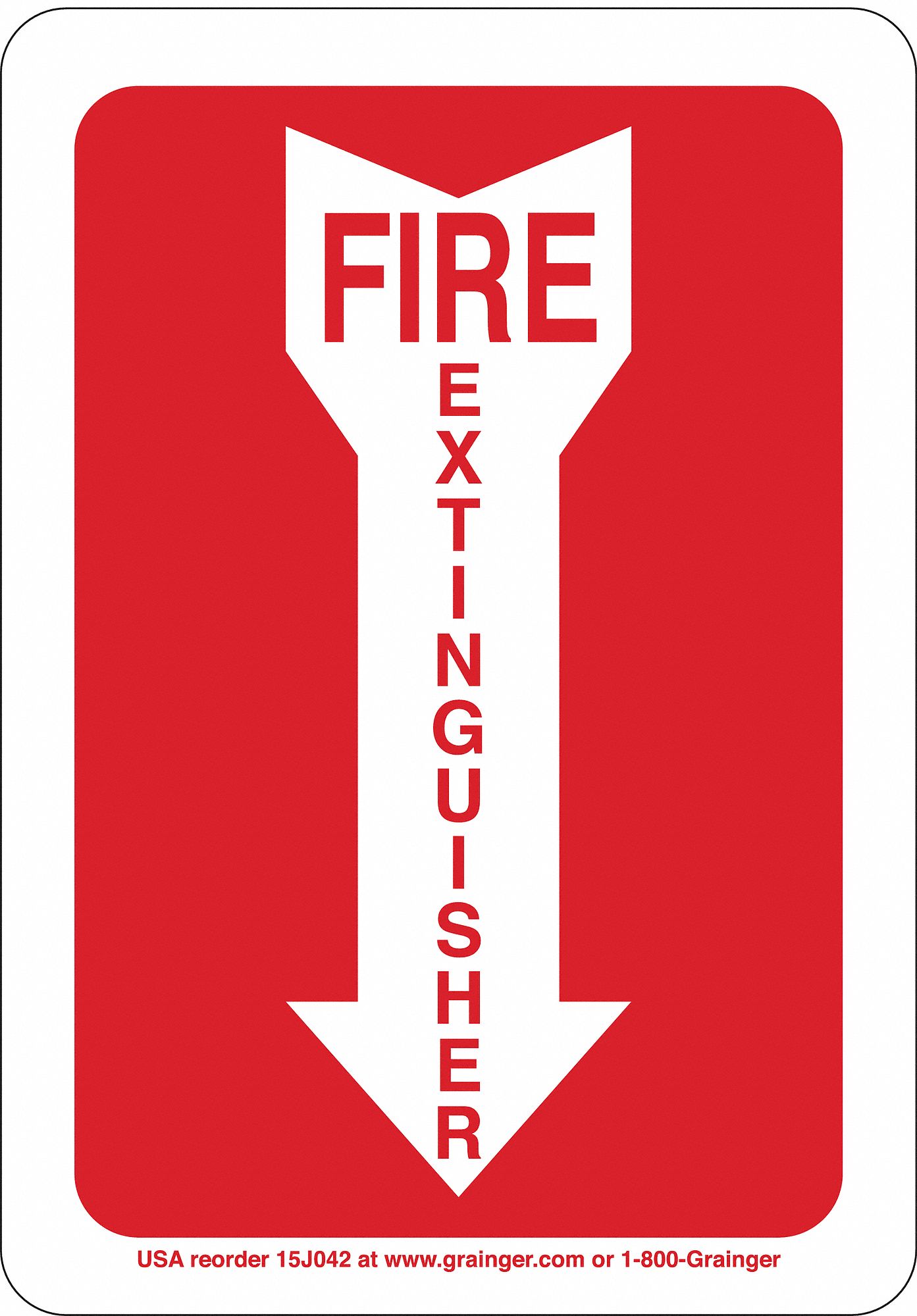 Aluminum, Mounting Holes Sign Mounting, Fire Extinguisher Sign - 15J042 ...