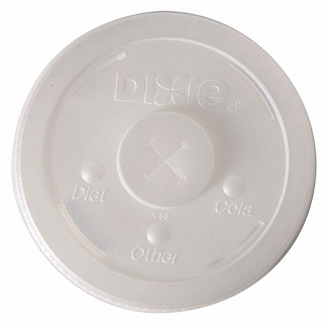 DIXIE 32 fl. oz. Plastic Flat, Identification Buttons, Straw Slot Cold ...