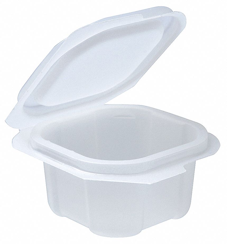 2 oz. Portion Cup w/Lid, Translucent Plastic, 900 PK - Grainger