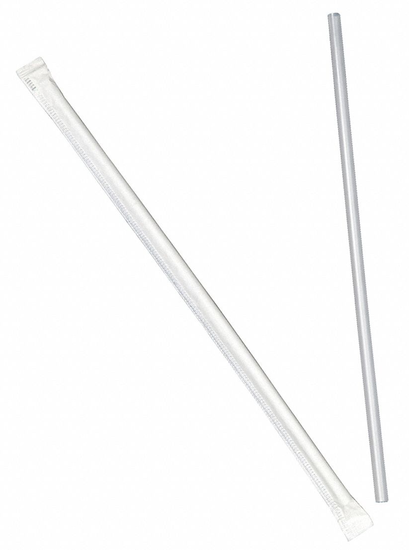 Jumbo Wrapped Straws, Polypropylene, 8 3/4 in Length, Translucent ...