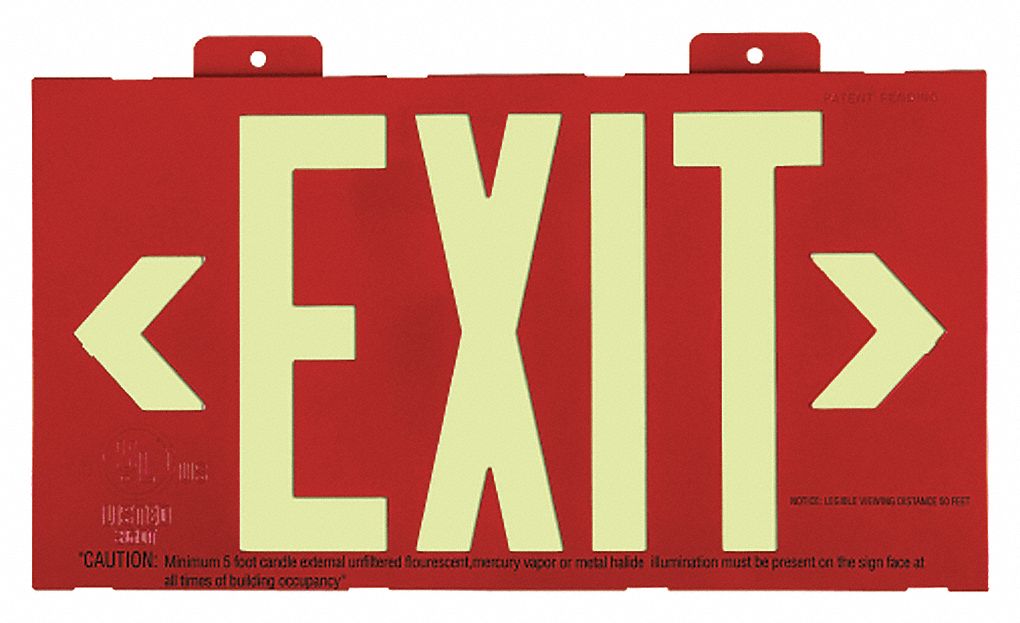 JESSUP MANUFACTURING SIGN EXIT S50 2 FACE WBRACKET RED - Exit and Entry ...
