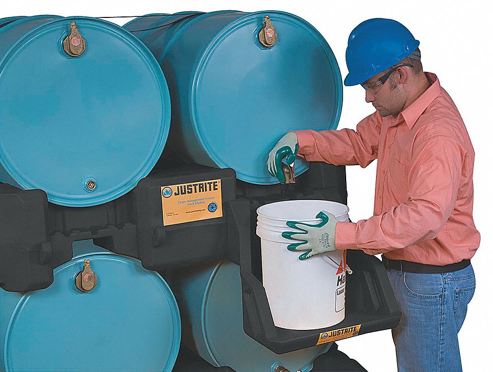 JUSTRITE DOUBLE DRUM STACK MODULE, 2 DRUMS/CONTAINERS, ADD-ON RACK ...