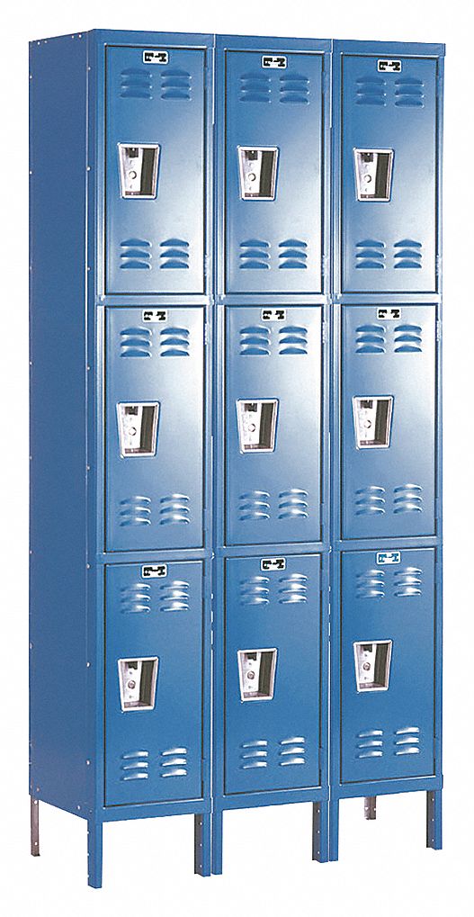HALLOWELL LOCKER PREM 3-TIER 3-WIDE ASSY 1/PK - Box and Wardrobe ...