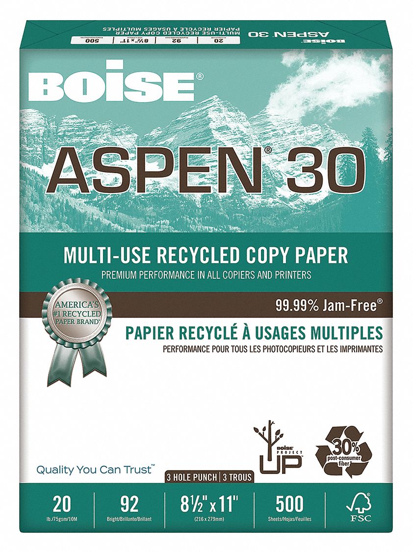 BOISE, Letter Paper Size Name, 20 lb Paper Wt, Multipurpose Paper ...