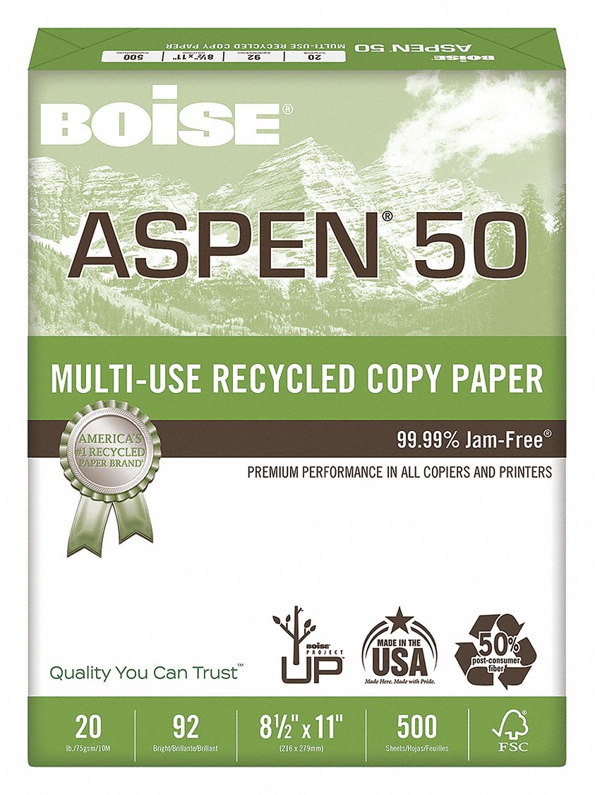 BOISE, Letter Paper Size Name, 20 lb Paper Wt, Multipurpose Paper ...