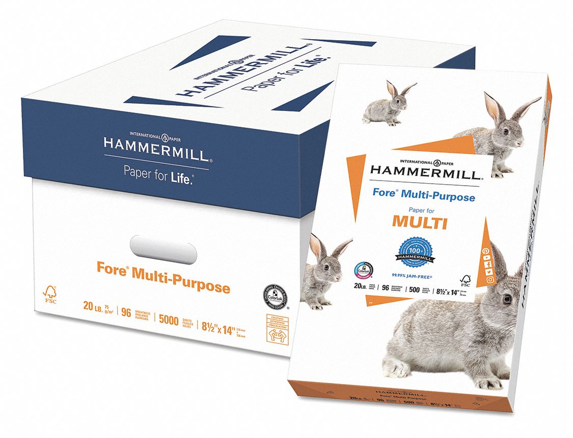HAMMERMILL, Legal Paper Size Name, 20 lb Paper Wt, Multipurpose Paper ...