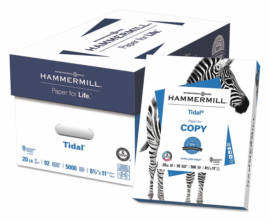 HAMMERMILL, Letter Paper Size Name, 20 lb Paper Wt, Multipurpose Paper ...