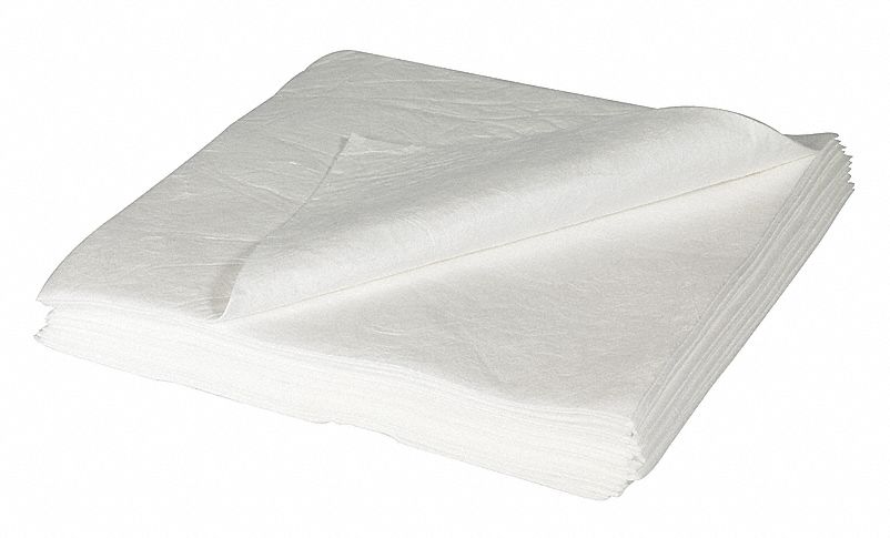 BRADY SPC ABSORBENTS, 30 in x 30 in Pad Size (L x W), Polypropylene ...