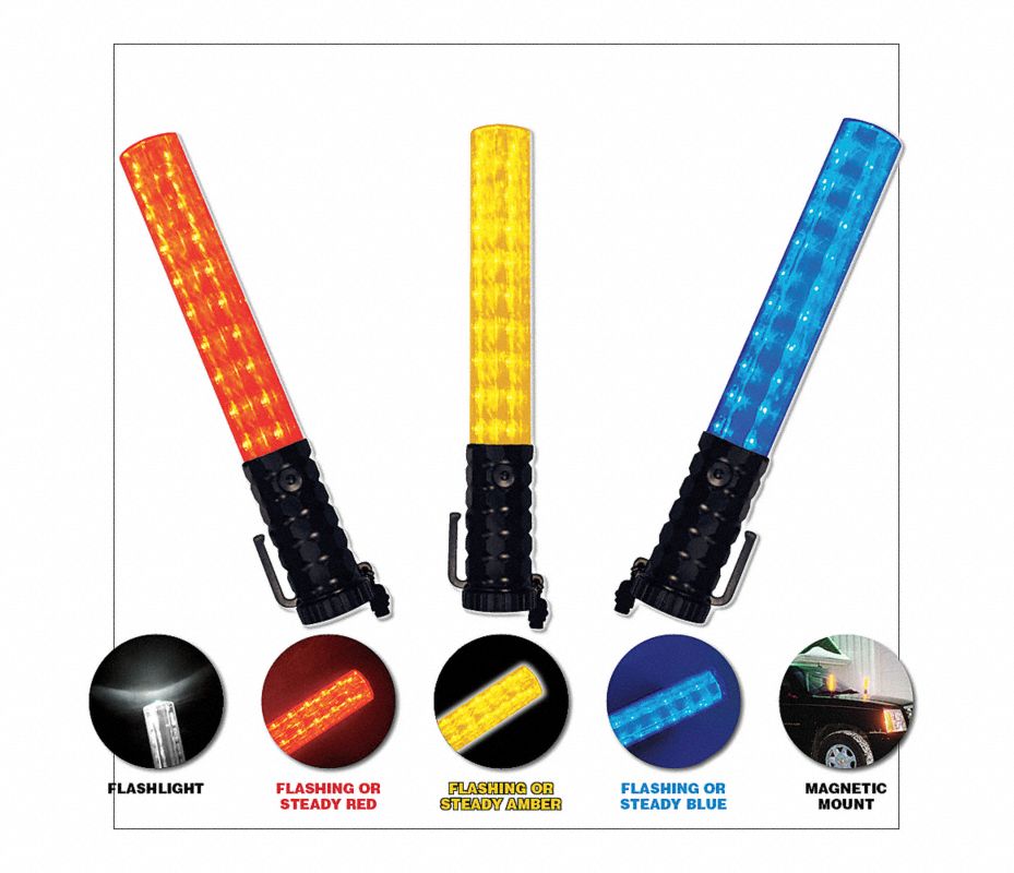 EMI Bastón de Seguridad de 3 Etapas LED, Linterna Rojo con Claro, Vida ...