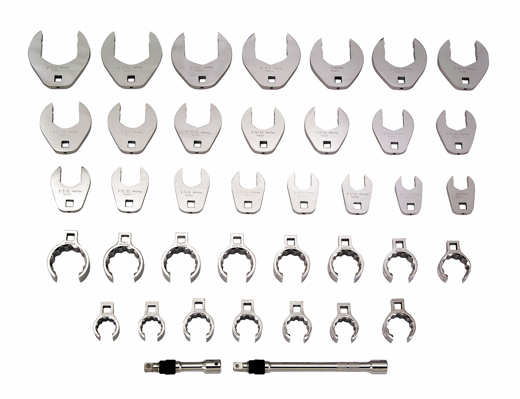 PROTO, Alloy Steel, Chrome, Crowfoot Socket Set - 15V180|J53000CFLFN ...