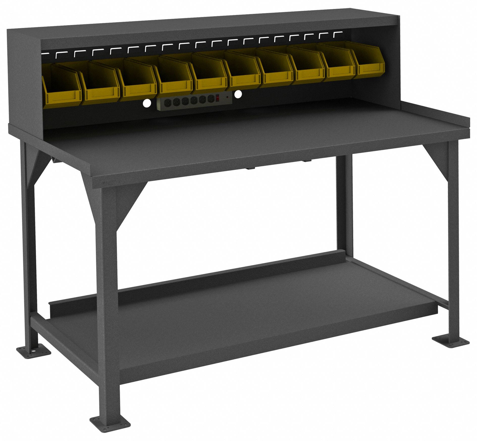 DURHAM MFG, Fixed Ht, Steel, Workbench with Riser - 15V198|DWB-3072-BE ...