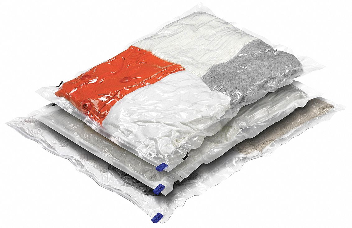 Plastic, Zip Seal Vacuum Storage Bag Set, 22 1/2 in, 33 1/2 in L X 17 3 ...
