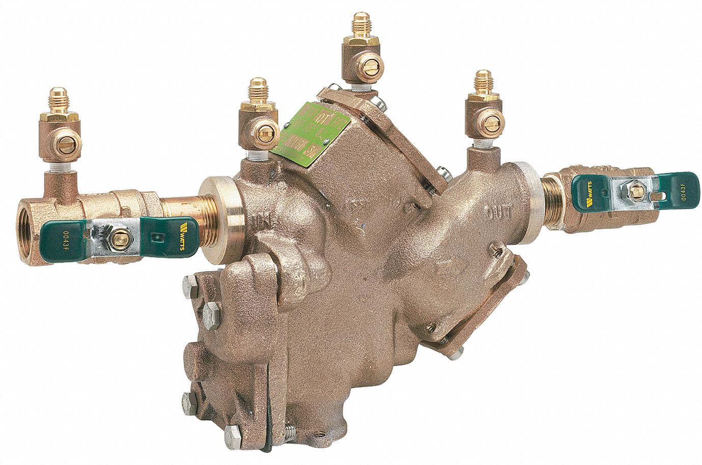 WATTS Reduced Pressure Zone Backflow Preventer, Bronze, Watts 909 ...