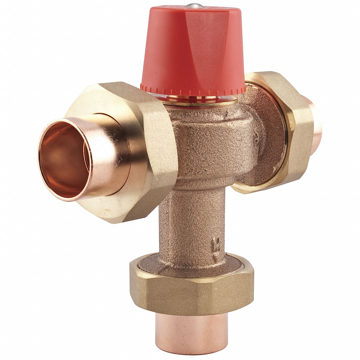 3/4 in Solder Inlet Type Mixing Valve, Brass, 23 gpm - Grainger