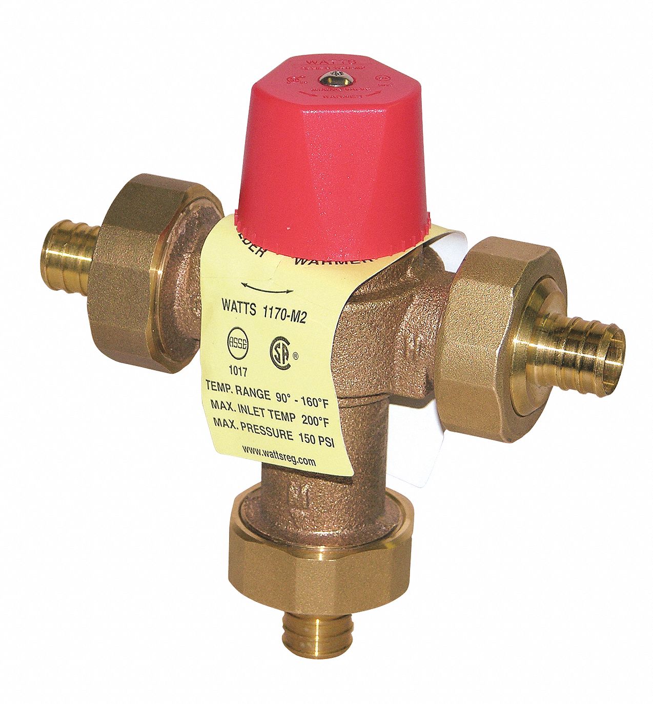 WATTS 1/2 LF1170M2-PEX Mixing Valve,Brass,23 gpm,5-9/16 In. H ...