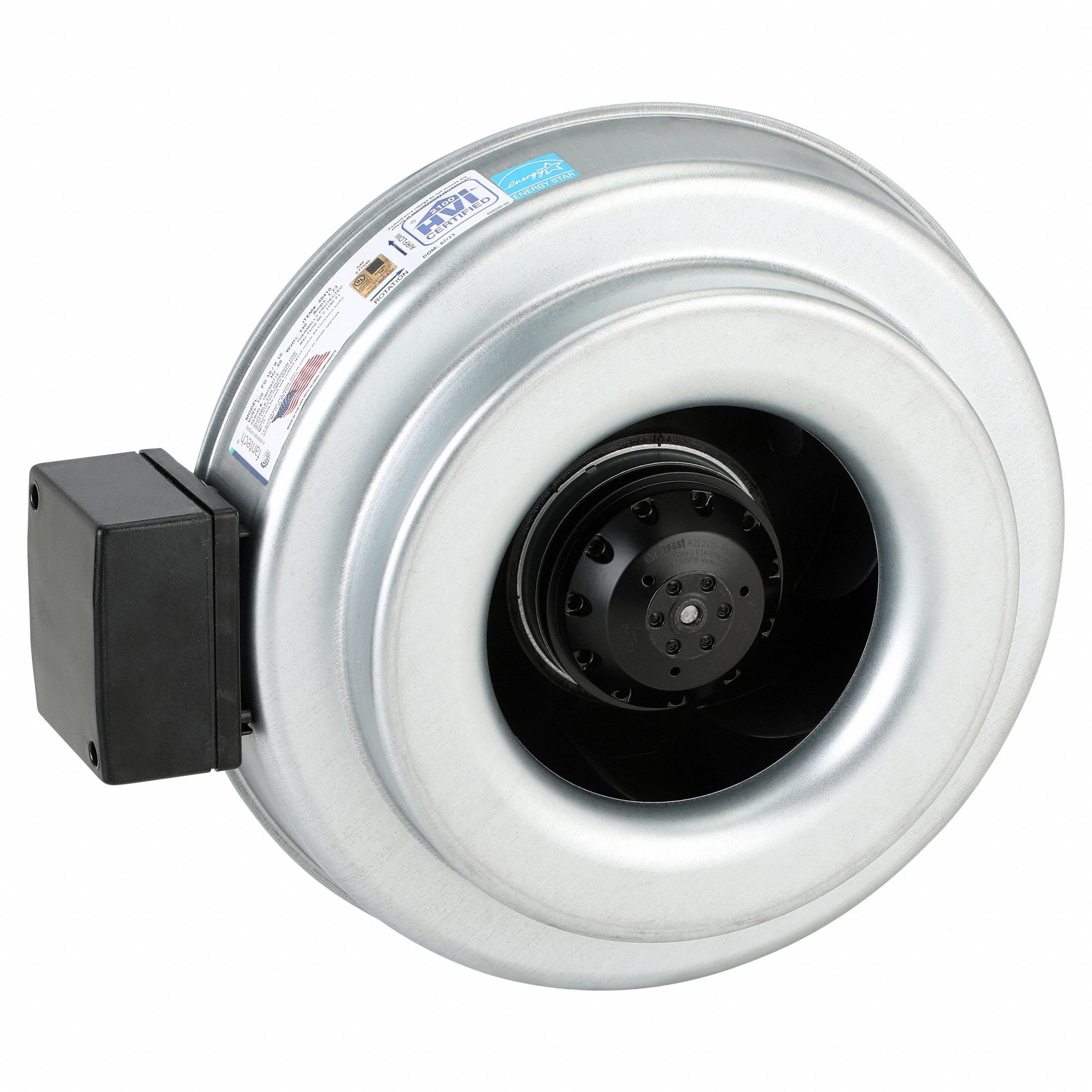 513 cfm Max., 10 in Duct, In-Line Duct Fan - 15W693|56211 - Grainger