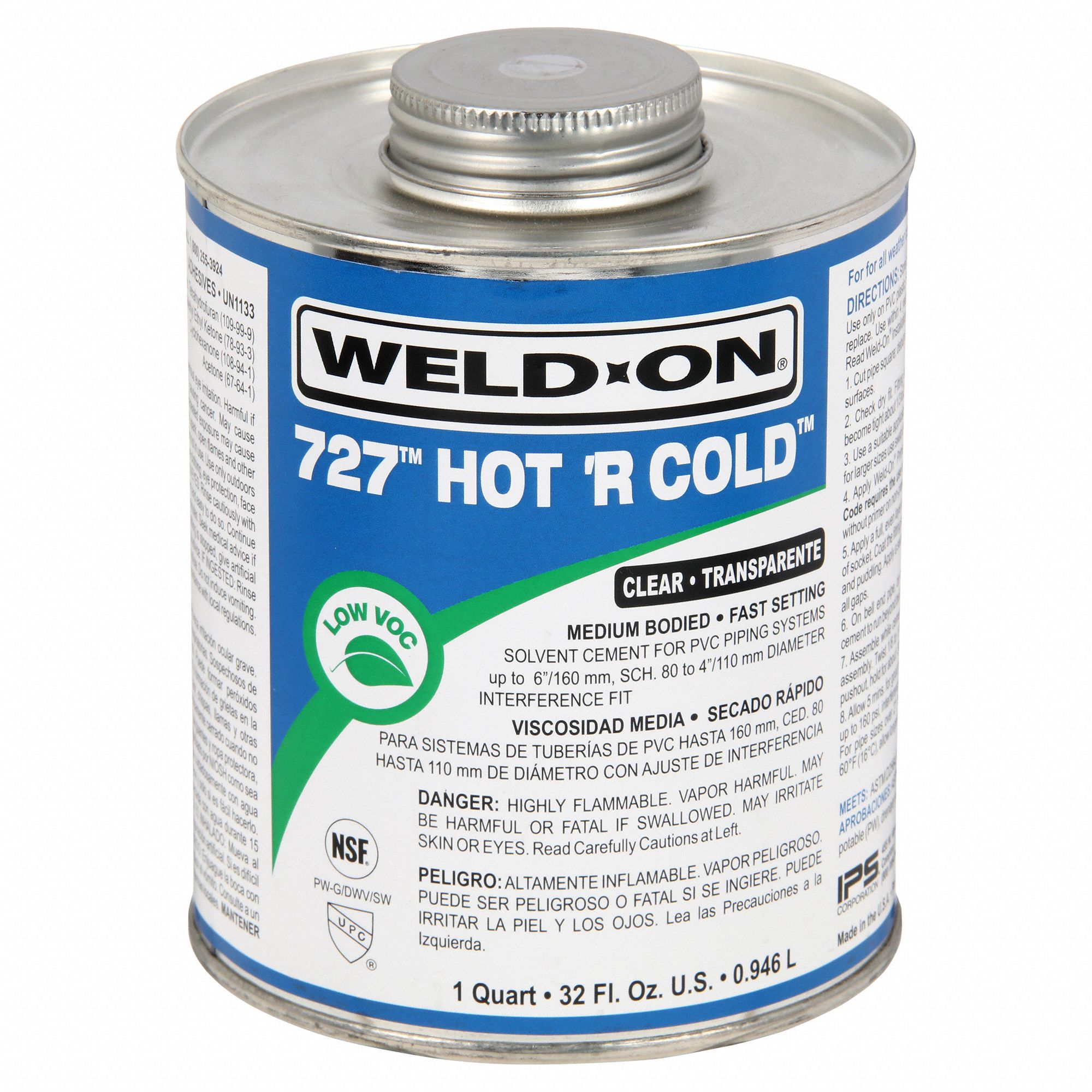 WELD-ON, 727, 32 fl oz, Pipe Cement - 15W936|13982 - Grainger