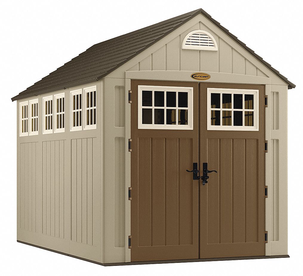 Outdoor Storage Shed,8x7x10,Sand - Grainger