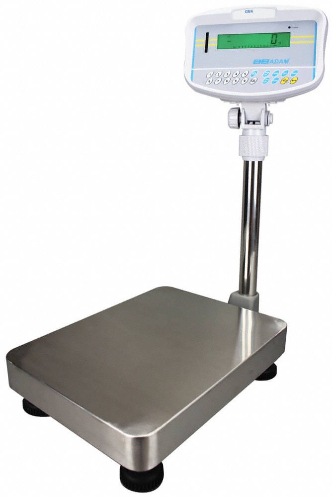 ADAM EQUIPMENT Bench Scale: 130 lb Wt Capacity, 15 3/4 in Weighing ...
