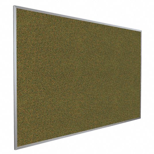 Push-Pin Bulletin Board, Splash Cork, 48 inH x 96 inW, Green - Grainger