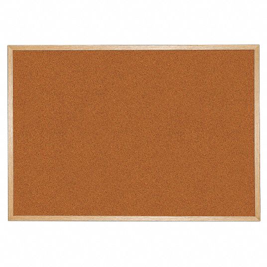 Push-Pin Bulletin Board, Splash Cork, 33 3/4 inH x 48 inW, Red - Grainger